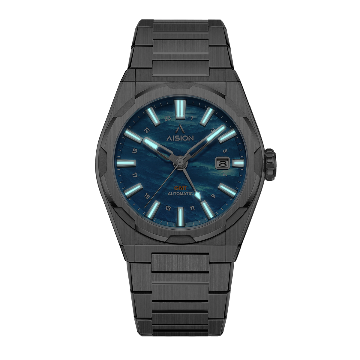 Aision HANG GMT - Blue MOP Dial – Stitches and Buckles